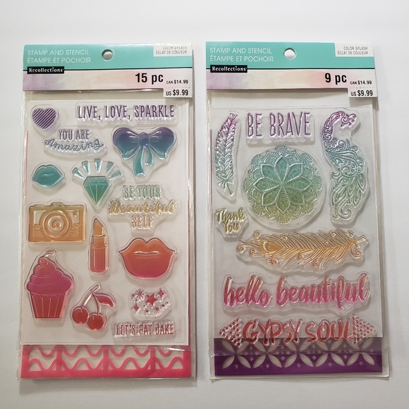 Recollections | Office | 2 Recollections Stamp Stencil Bundle Lot ...